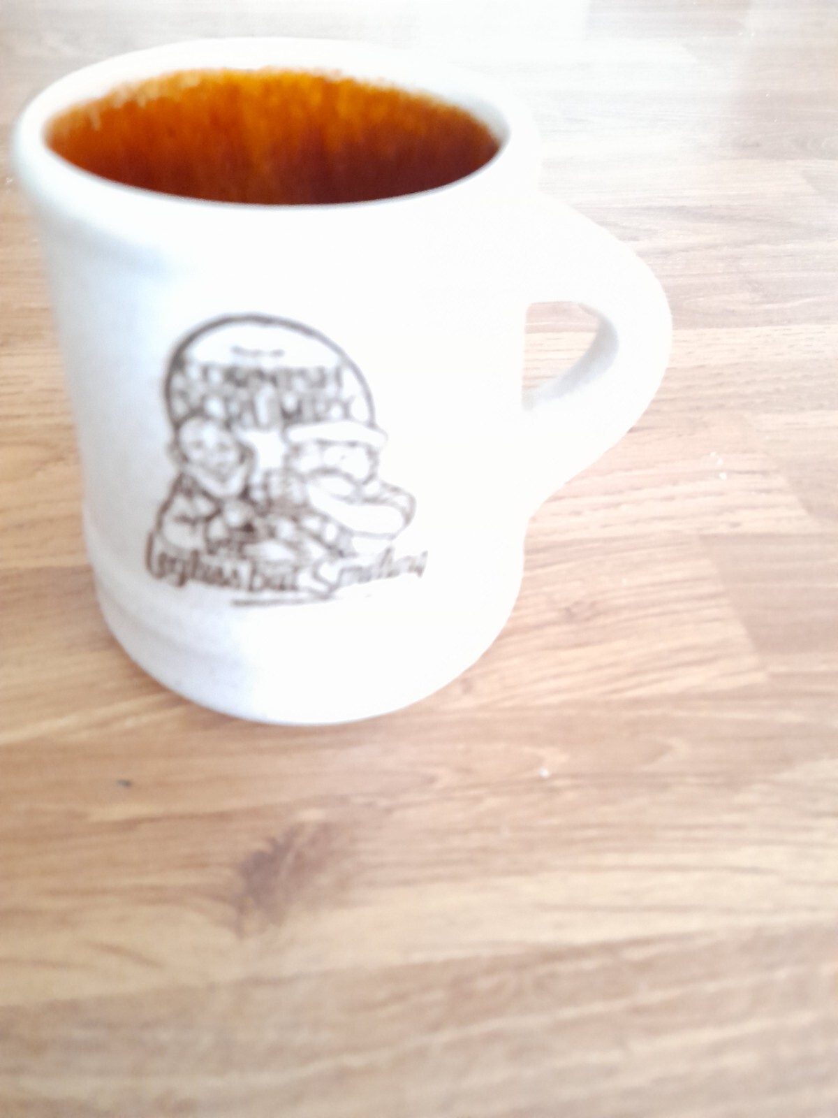 3 inch mini stoneware mug Cornish scrumpy. Legless but Smiling never ...