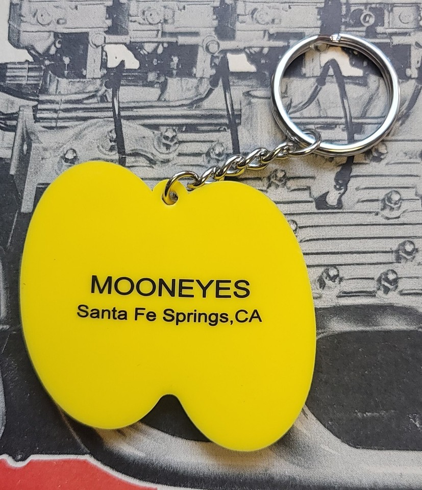 MOON Logo KEYCHAIN mooneyes Hot Rod Custom fob key chain ring eyeballs ...