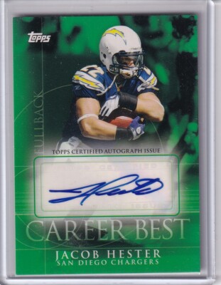Jacob Hester Auto San Diego Chargers 2009 Topps Career Best #CBA-JTR ...