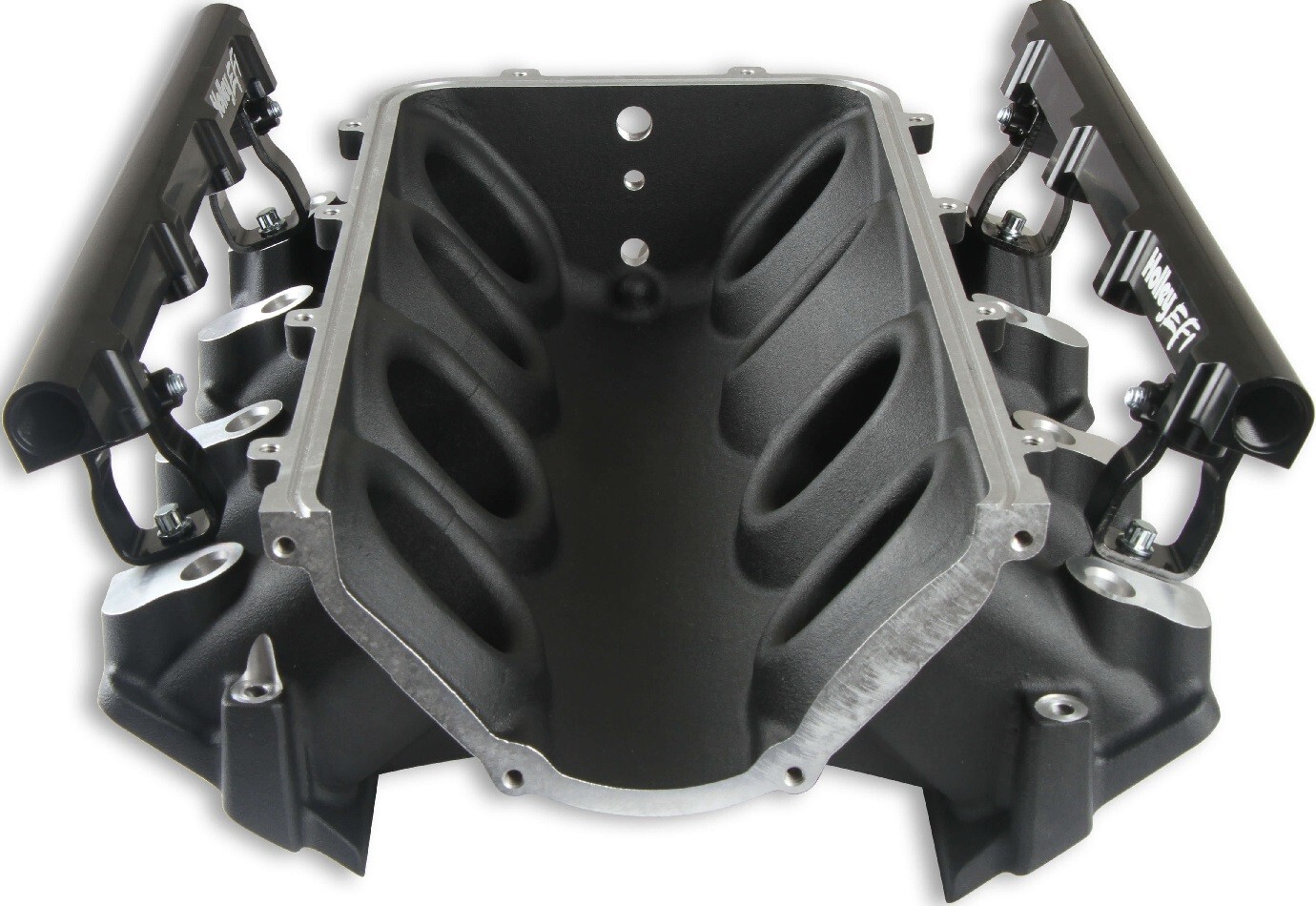 HOLLEY LS3 ULTRA LO-RAM MANIFOLD BASE & FUEL RAILS,FRONT FEED,BLACK,GM ...