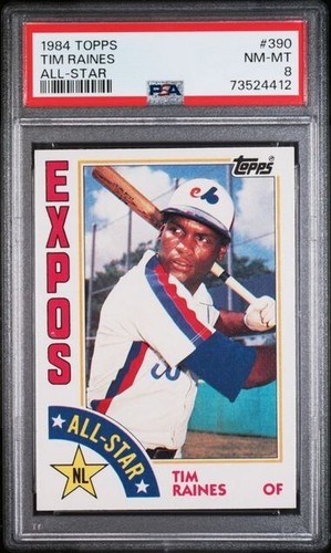 1984 Topps Tim Raines Baseball Card #390 PSA 8 NM-MT | eBay