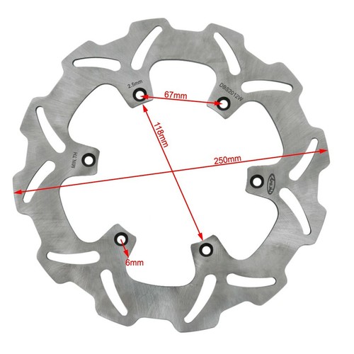 250mm Front Brake Disc Rotor for YAMAHA YZ 125 WR 250 WRF 450 YZF ...