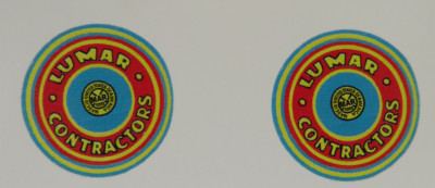 Lumar Contractors water slide decal set for Marx toy truck SHIPPING W ...