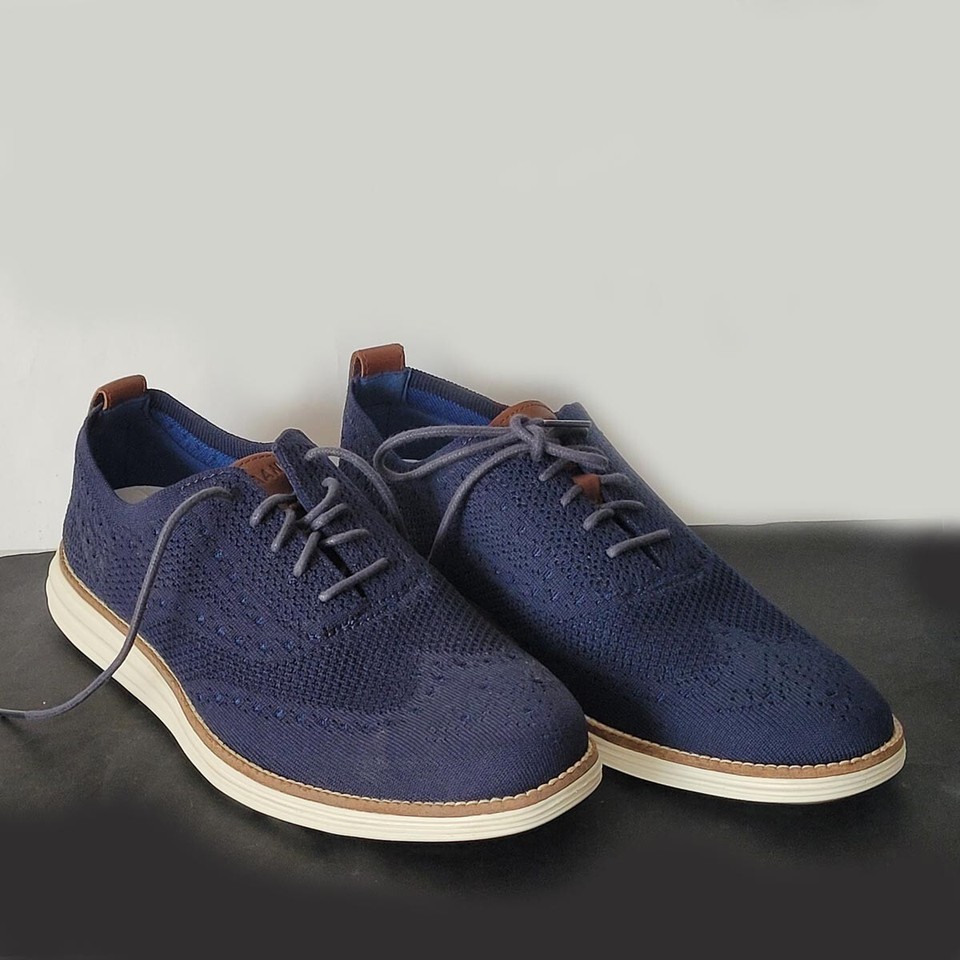 Cole Haan Shoes Model C27960 size 8.5 blue Wing Toe oxford sneakers ...