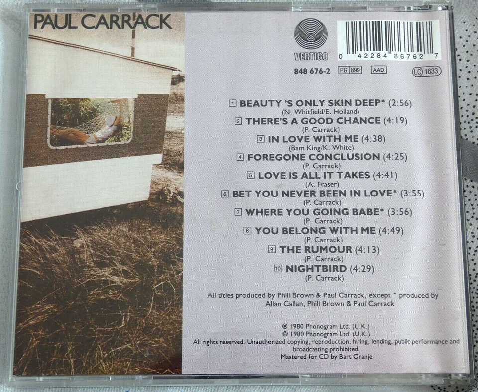 PAUL CARRACK - NIghtbird - CD (Ace, Mike & The Mechanics) | eBay
