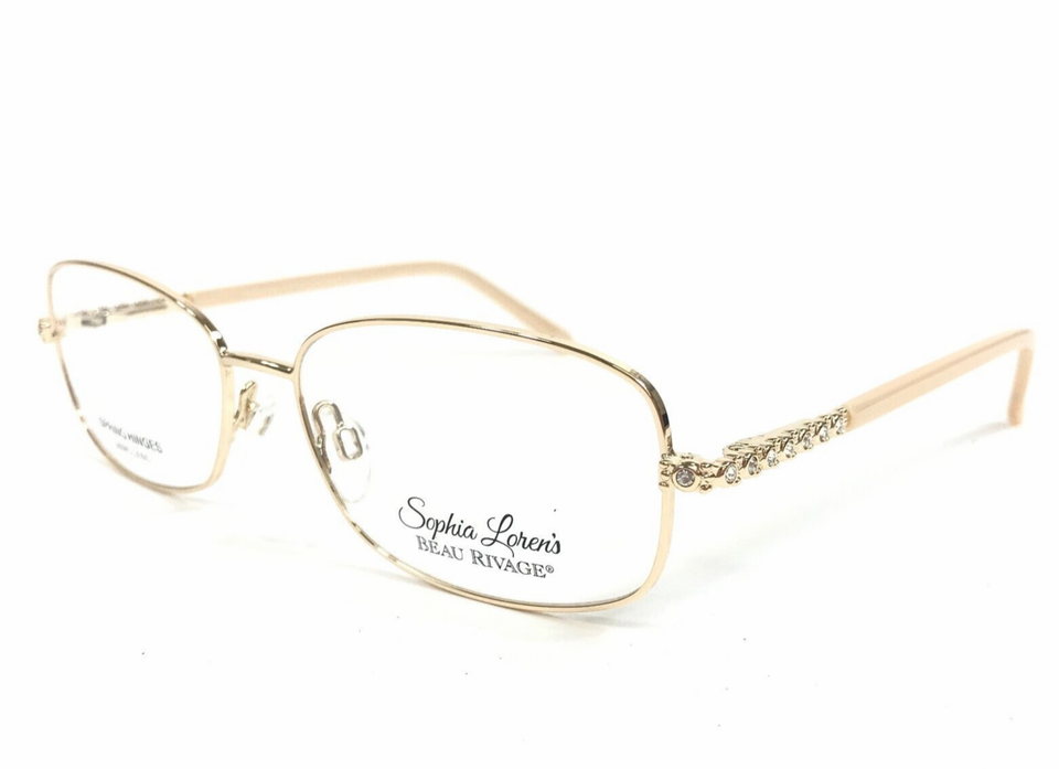 Sophia Loren Eyeglasses Frames BEAU RIVAGE 56 057 Nude Gold Crystals 55 ...