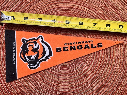 Bengals NFL Football Pennant Mini 9" X 4” Vintage Felt Flag Rico/tag ...
