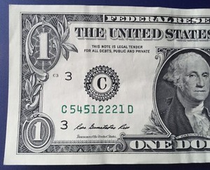 2013 $1 One Dollar Bill ERROR Over Ink 5 Serial Number Inking Misprint ...