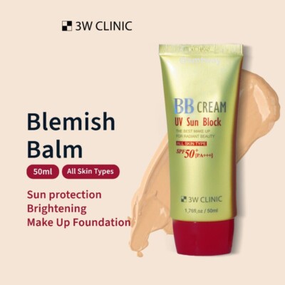 3W CLINIC UV Sun Block BB Cream 50ml Makeup Base USA Seller | eBay