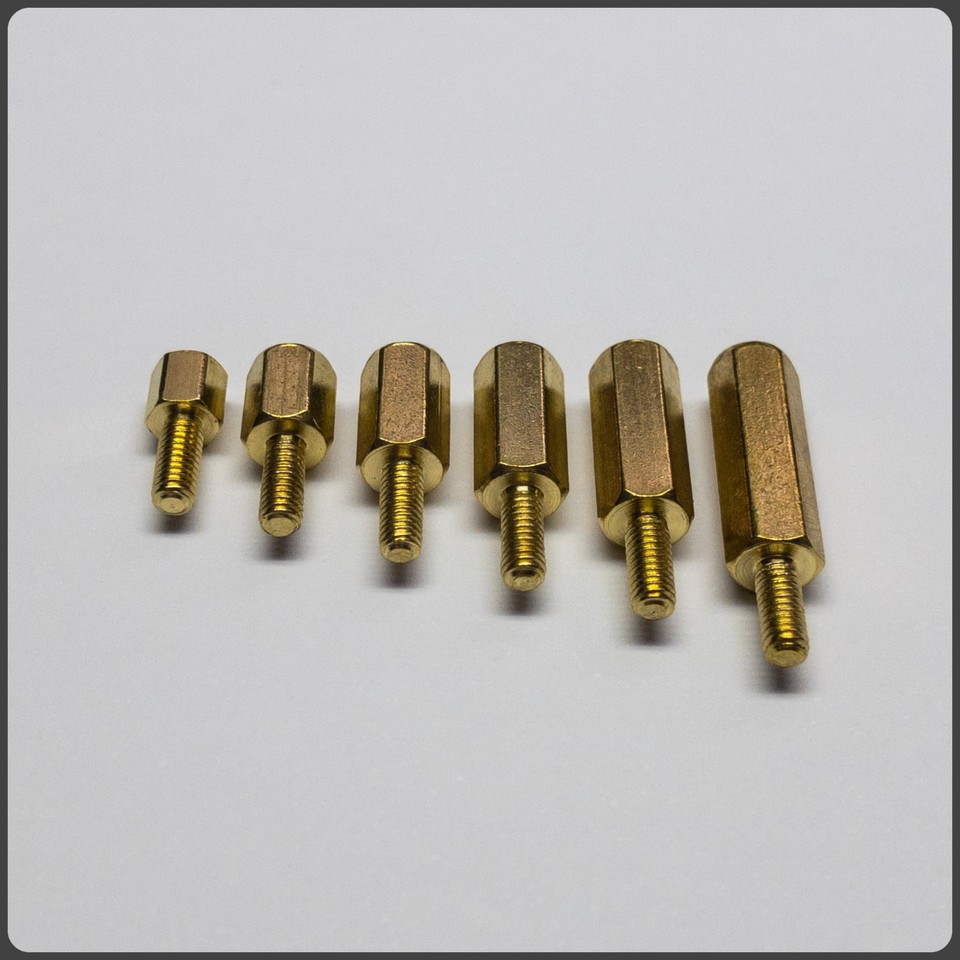 M2.5 Male to Female Standoff PCB Threaded Spacers Hex Hexagonal Brass ...