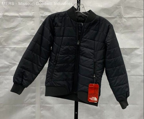 Boy's The North Face Grey Quilted Full Zip Bomber Jacket Medium M W ...