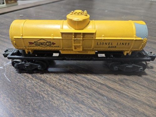 Vintage Lionel Train Car 6015 Yellow Sunoco Tank Car O Gauge | eBay