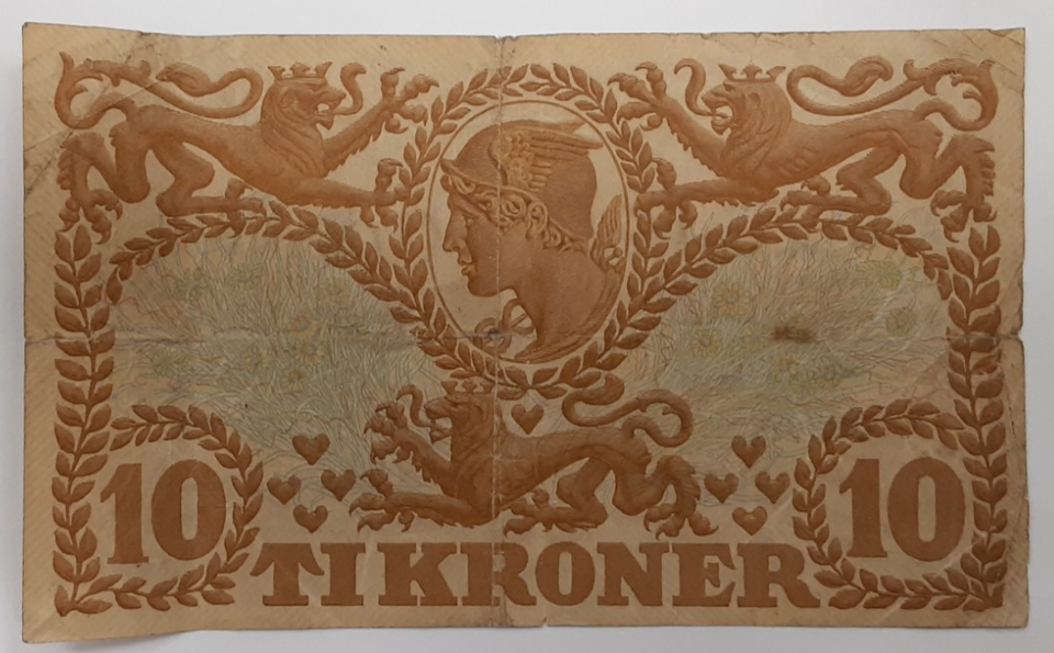 1943 Issue Denmark 10 Kroner Banknote Pick# 31n Fine Plus | eBay