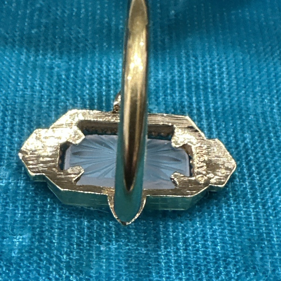 Vintage Avon Ring Frostlights Pink Camphor Glass Art Deco Sunburst 1977 ...