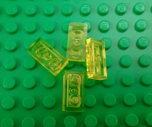 Lego Yellow 1x2 Flat Plate Brick Transparent Classic Space - 4 pieces ...