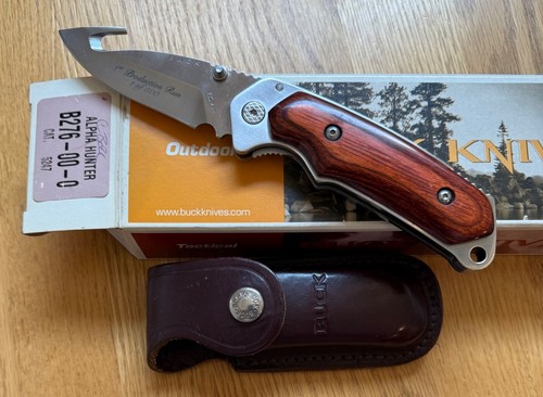 VINTAGE 1ST PRODUCTION RUN BUCK 276 ALPHA HUNTER KNIFE NEVER USED IN ...