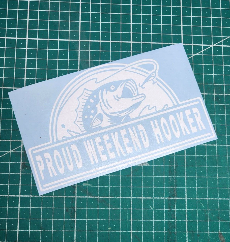 FISHING Sticker 170mm WIDE funny fishing tackle boat 4x4 car window ...