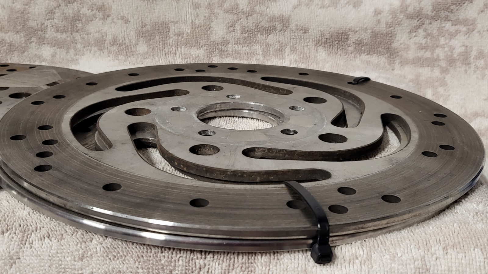 Lot of THREE 11.5" Swirl Wave Brake Rotors Harley Softail Dyna ...