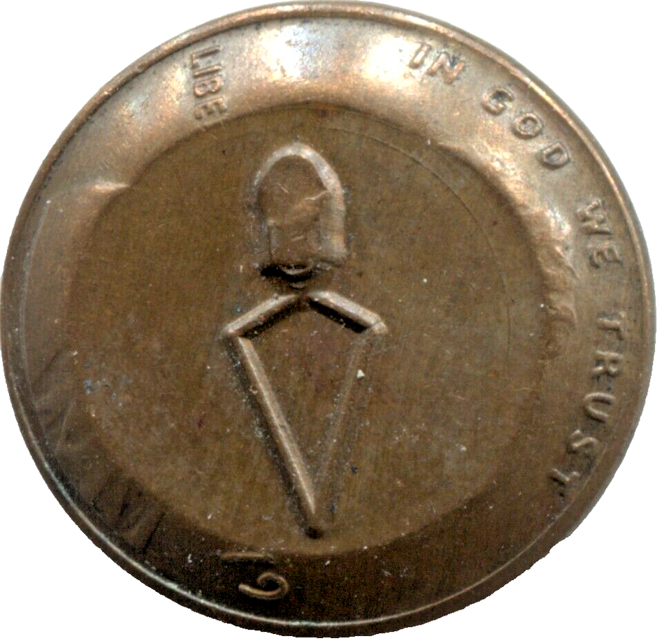 PUNCH PRESSED & DOUBLE COUNTER STAMPED CENT - MASONIC EMBLEMS - MH 250 ...