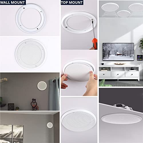 2PCS 8in White Ceiling Speaker Covers, Surface Mount Speaker Grill Mesh ...