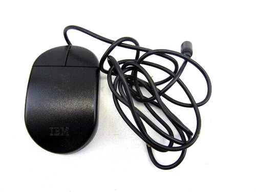 IBM CORDED BALL MOUSE PS/2 TRACKBALL WIRED PS2 VINTAGE RETRO BLACK ...