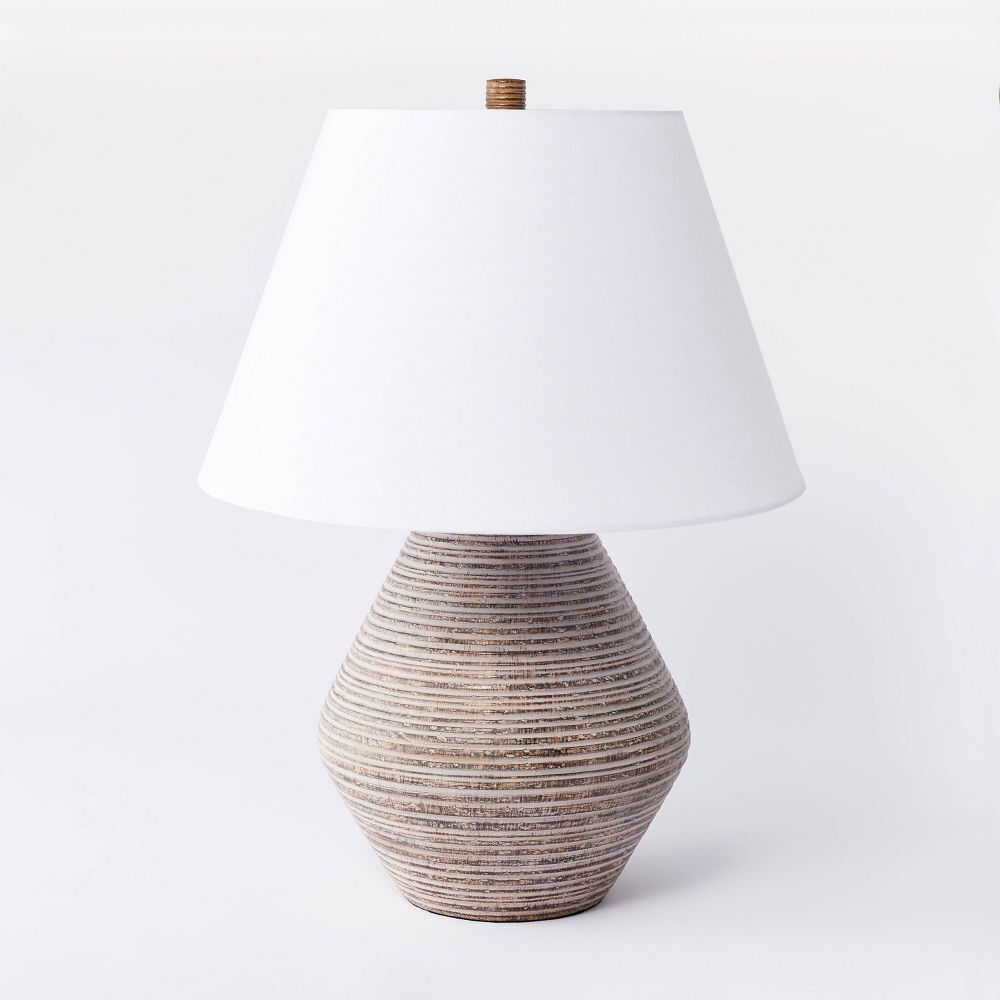 Assembled Resin Table Lamp Tan - Threshold designed with Studio McGee