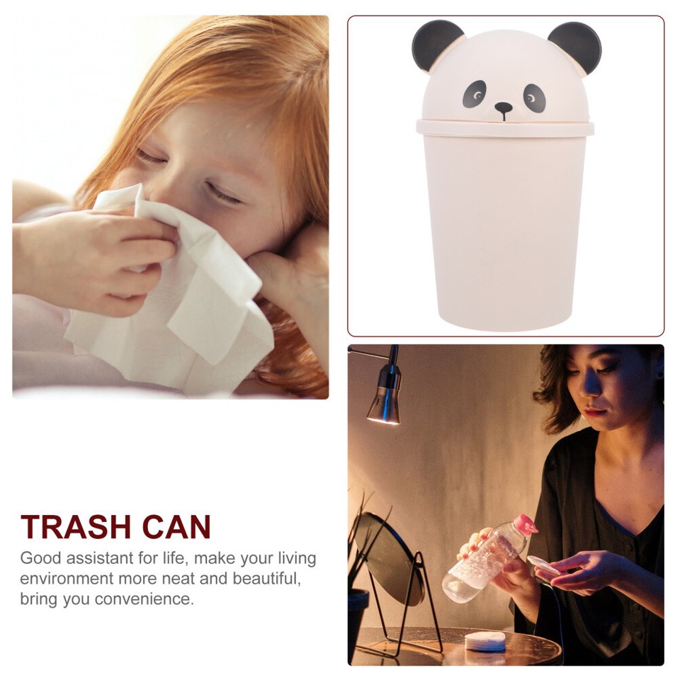Trash Can Cute Waste Basket Trash Can with Lid Garbage Can Cartoon ...