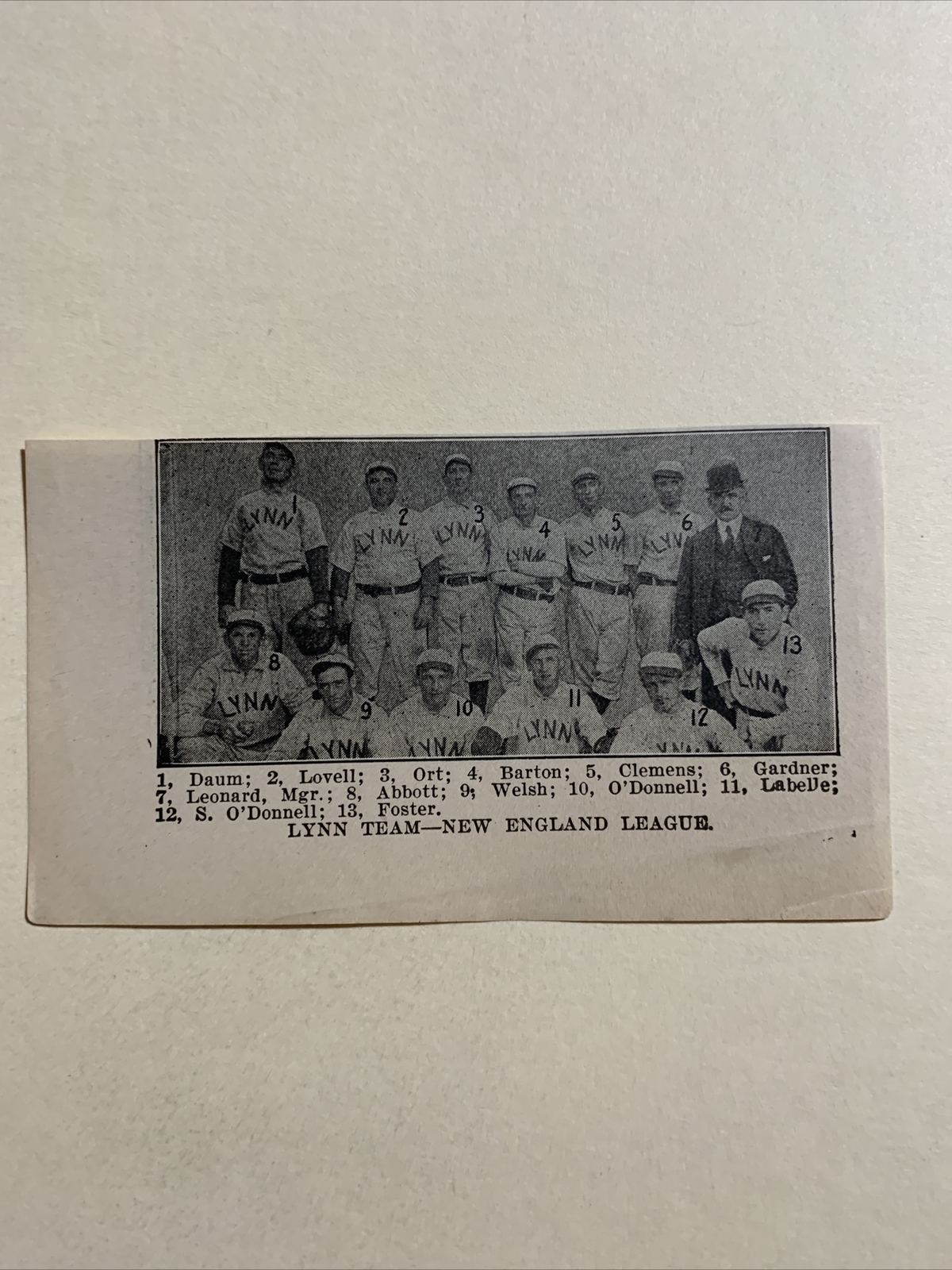 Lynn Shoemakers Massachusetts New England Jim Wallace 1908 Baseball ...