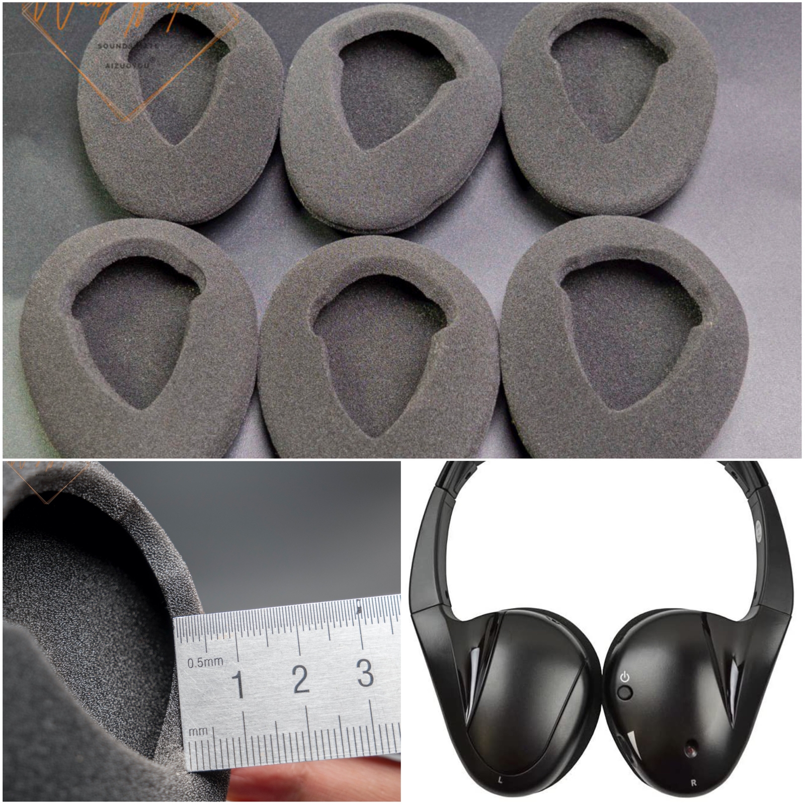 Foam Cushoin Ear Pads For GMC SUV Acadia Yukon Denali DVD Headphone ...