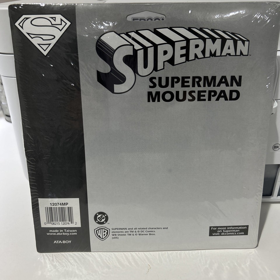 NIP 2005 SUPERMAN LOGO MOUSEPAD DESK MAT HOME OFFICE DC Comics ATA BOY ...
