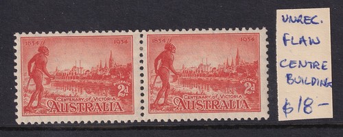 2d CENT OF VICTORIA RIGHT STAMP HAS A DOT VARIETY IN MIDDLE BUILDING ...