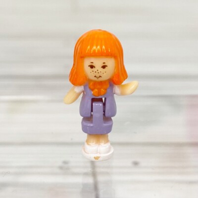 Vintage Polly Pocket Figure Mimi Red/Orange Hair Purple Dress Bluebird ...
