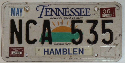 Tennessee Tn License Plate Tag 2006 Sun Hamblen County NCA-535 B | eBay