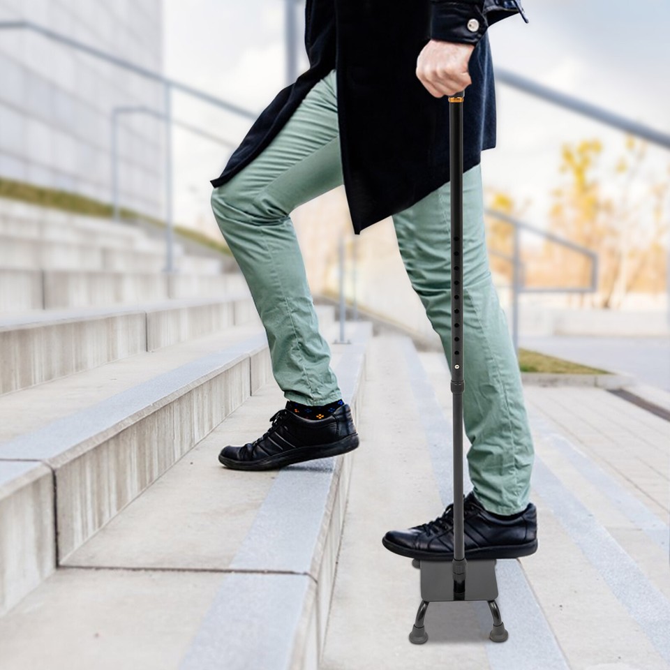 Stair Climbing Assist Cane Black Adjustable Walking Stick Seniors Aid ...