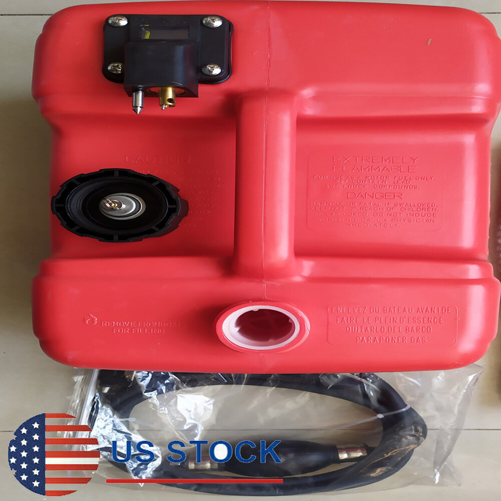 External 3.2 Gallon Fuel Tank w/ Fuel Pipe For 2 Stroke 5-6 Hp Boat ...