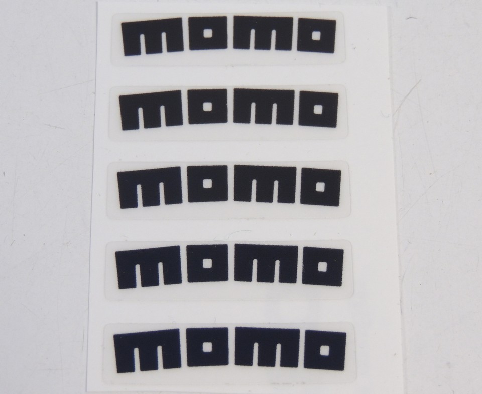 MOMO Wheel Sticker Decals Set of 5 Alfa Romeo 1 1/2" x 3/8" Clear Black ...