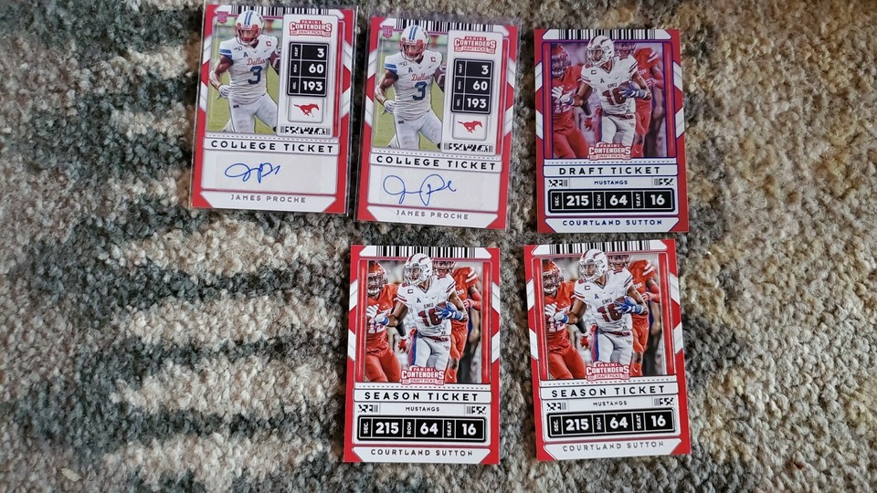 James Proche 2020 Contenders Draft ROOKIE AUTOS+Courtland Sutton BLUE ...