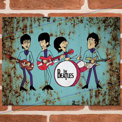 BEATLES Characters Music Metal Signs Mancave Shed Garage Vintage Retro ...