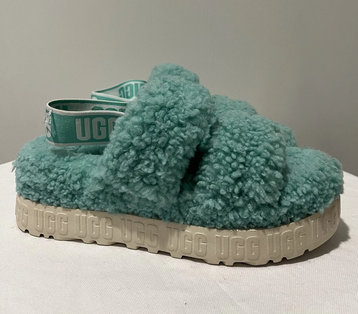 Barely Worn Fuzzy Furry Bright Blue Ugg, 50% OFF