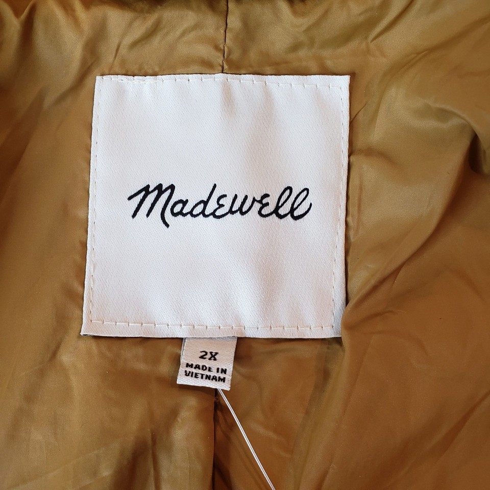 NWT MADEWELL Plus Airpuff Quilted Packable Puffer Jacket Toffee Women's ...