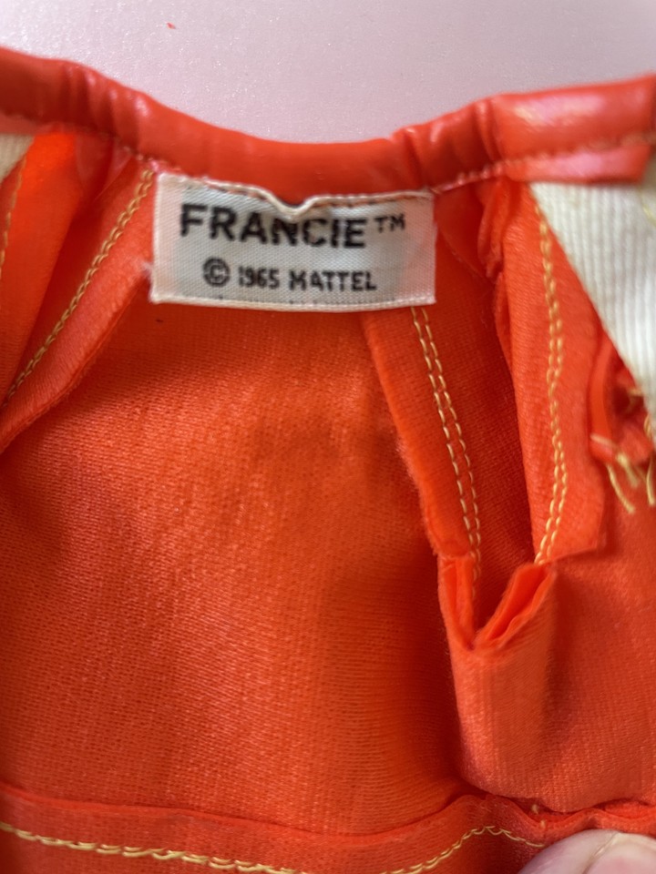 Francie 1968 Sears Exclusive Orange Zip outfit with extra Orange Ankle ...