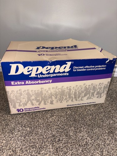 Vintage 1980s Depend Adult Diaper Undergarments Box of 10 Extra ...