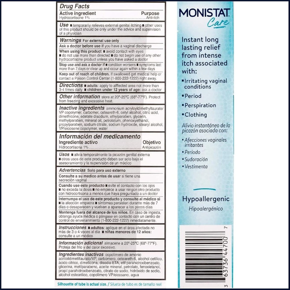 Monistat Instant Feminine Itch Relief Cream for Women Maximum Strength ...