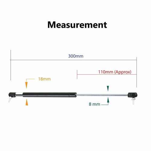 Gas Struts 300mm-200N x2 (8mm Shaft) Caravans, Trailers, Canopy ...