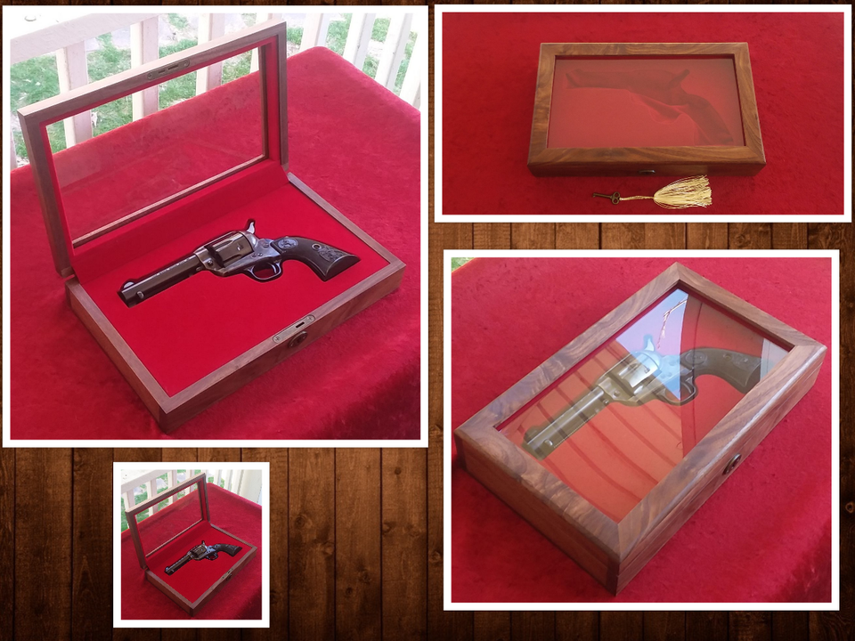 Colt SAA Ruger Uberti Pietta Revolver Wood Presentation Case Box ...