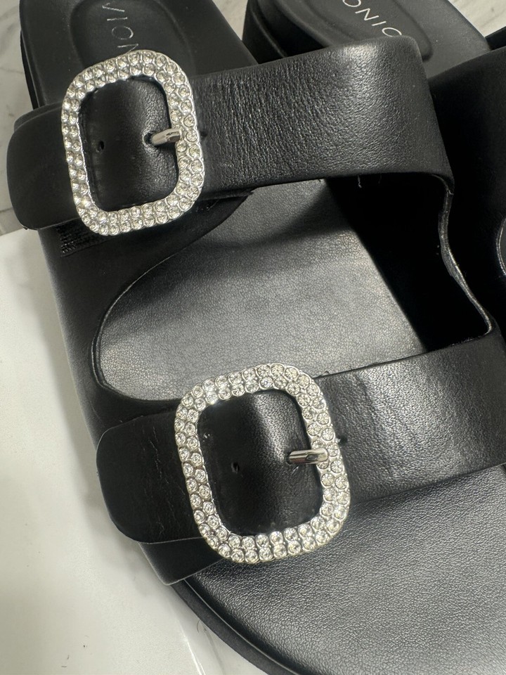 VIONIC chunky Hook & Loop Straps jeweled Rhinestone Sandals Lug Soles ...