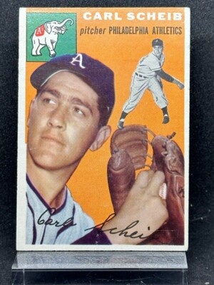 Carl Scheib 1954 Topps MLB Philadelphia Athletics Pitcher Card No# 118 ...