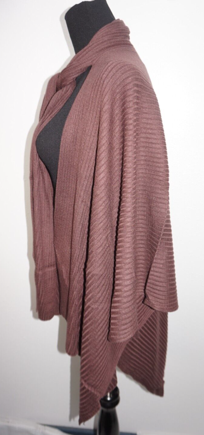 Iman Ribbed Sweater Cape Shawl Wrap Espresso Brown Womans Sz M L | eBay