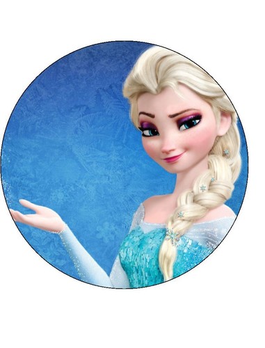 Frozen Elsa Edible Cake Topper Decoration Round Un-Cut Rice Paper ...