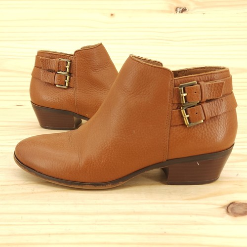 Sam Edelman Womens Ankle Boots Sz 7.5 Brown Leather Western Stacked ...